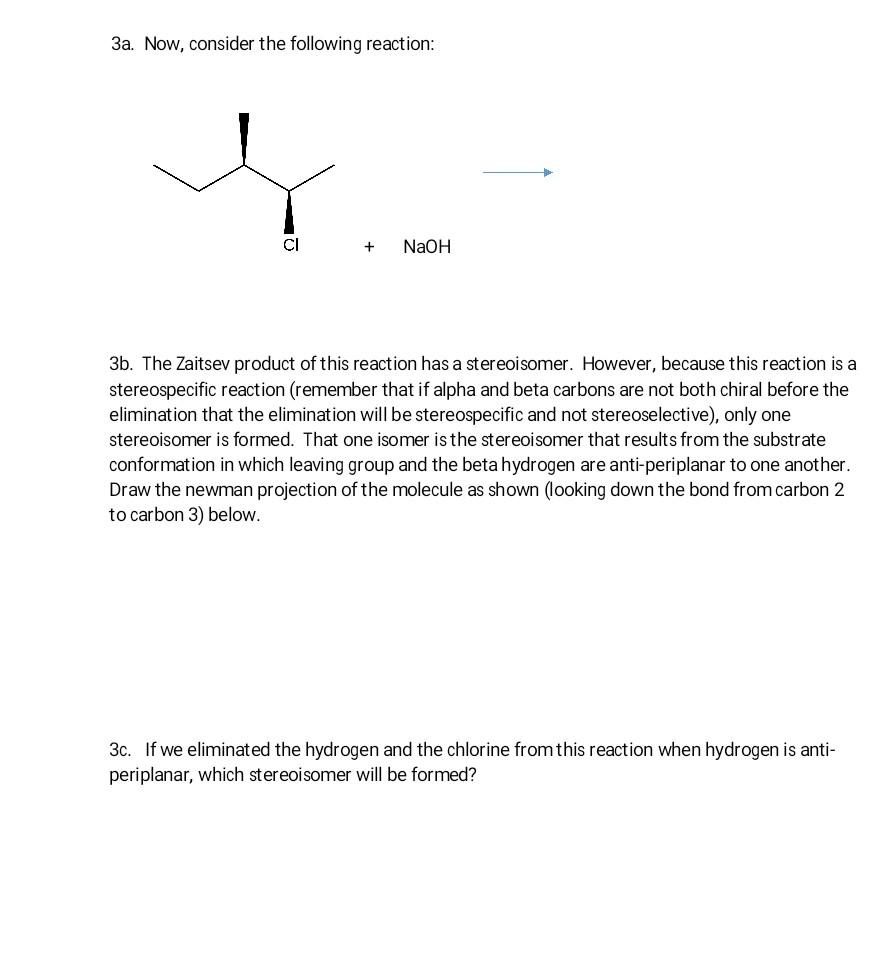 Solved 3a. Now, consider the following reaction: CI + NaOH | Chegg.com