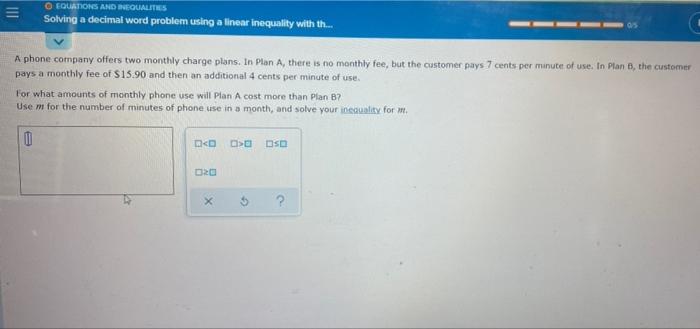 Solved O EQUATIONS AND INEQUALITIES Solving a decimal word | Chegg.com