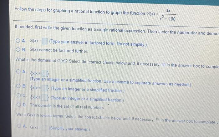 Solved Follow the steps for graphing a rational function to | Chegg.com