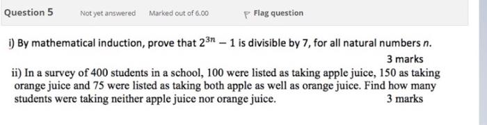 Solved Question 5 Not yet answered Marked out of 6.00 p Flag | Chegg.com