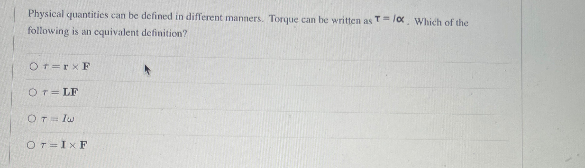 Solved Physical quantities can be defined in different | Chegg.com