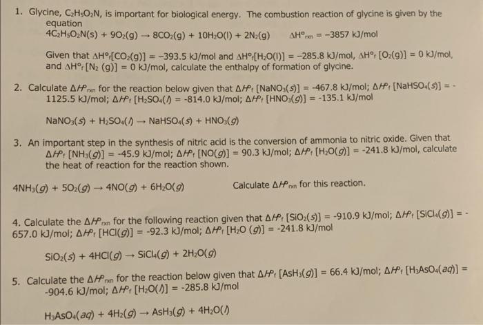 Solved - 1. Glycine, C2H5O2N, is important for biological | Chegg.com