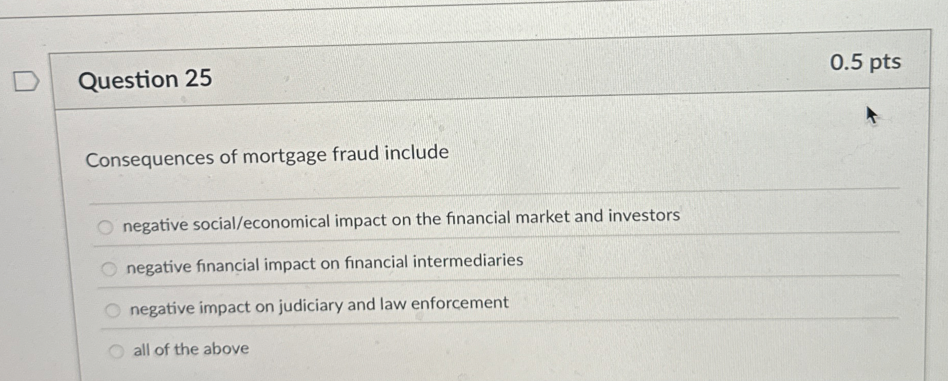 Solved Question 25Consequences of mortgage fraud | Chegg.com