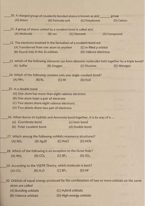 Solved Part One: Multiple Choice-write the letter | Chegg.com