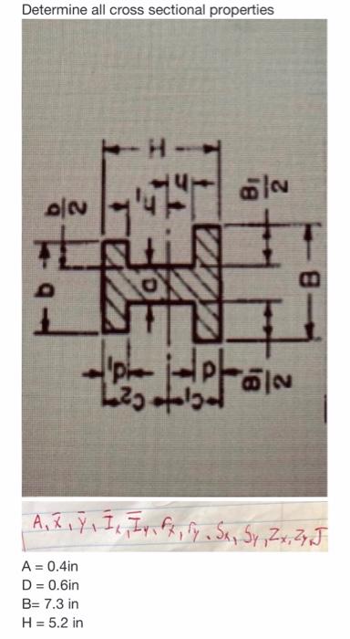 Determine all cross sectional properties | Chegg.com