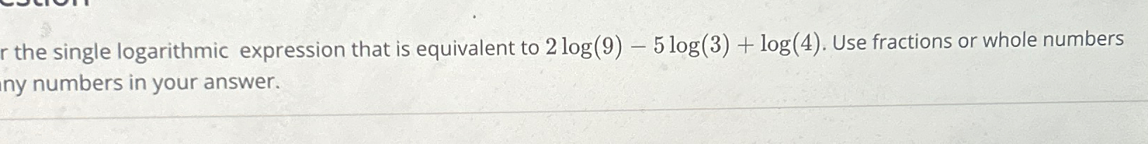 Solved the single logarithmic expression that is equivalent | Chegg.com