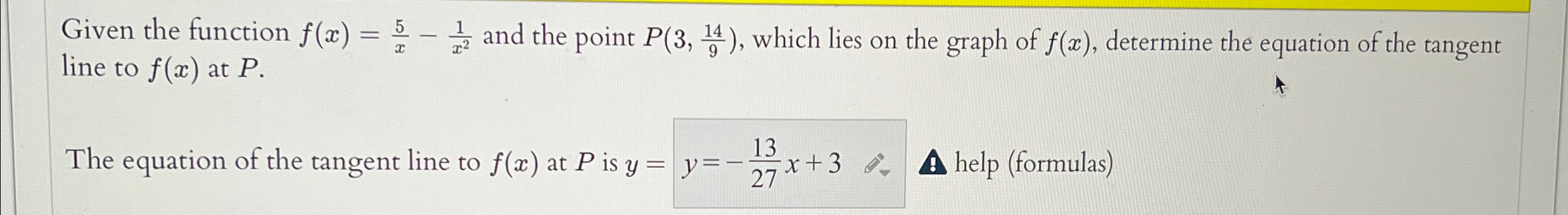 Solved Given the function f(x)=5x-1x2 ﻿and the point | Chegg.com