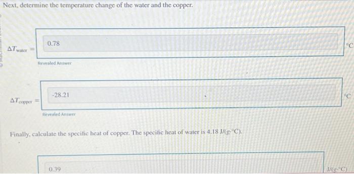 Solved Use the specific heat interactive to calculate the | Chegg.com