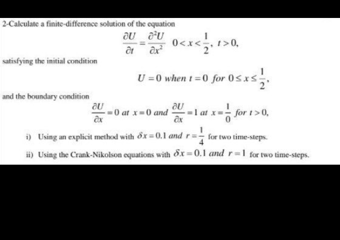 Solved 2-Calculate a finite-difference solution of the | Chegg.com