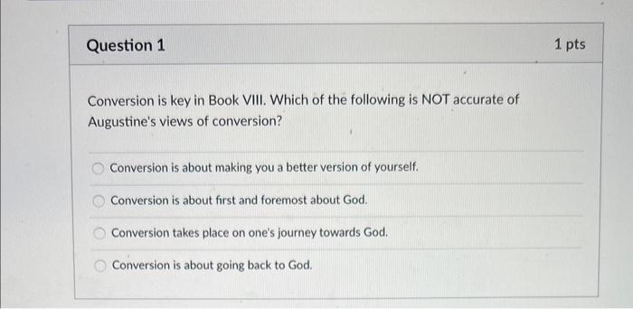 Solved Conversion is key in Book VIII. Which of the | Chegg.com