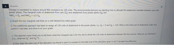 20 poent: Chicago is mandated to reduce annual NOx | Chegg.com