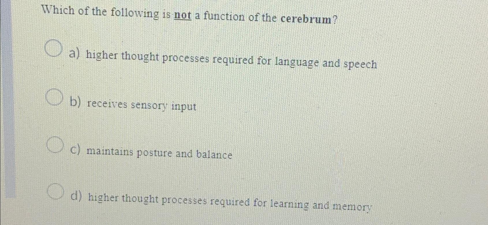 Solved Which of the following is not a function of the | Chegg.com