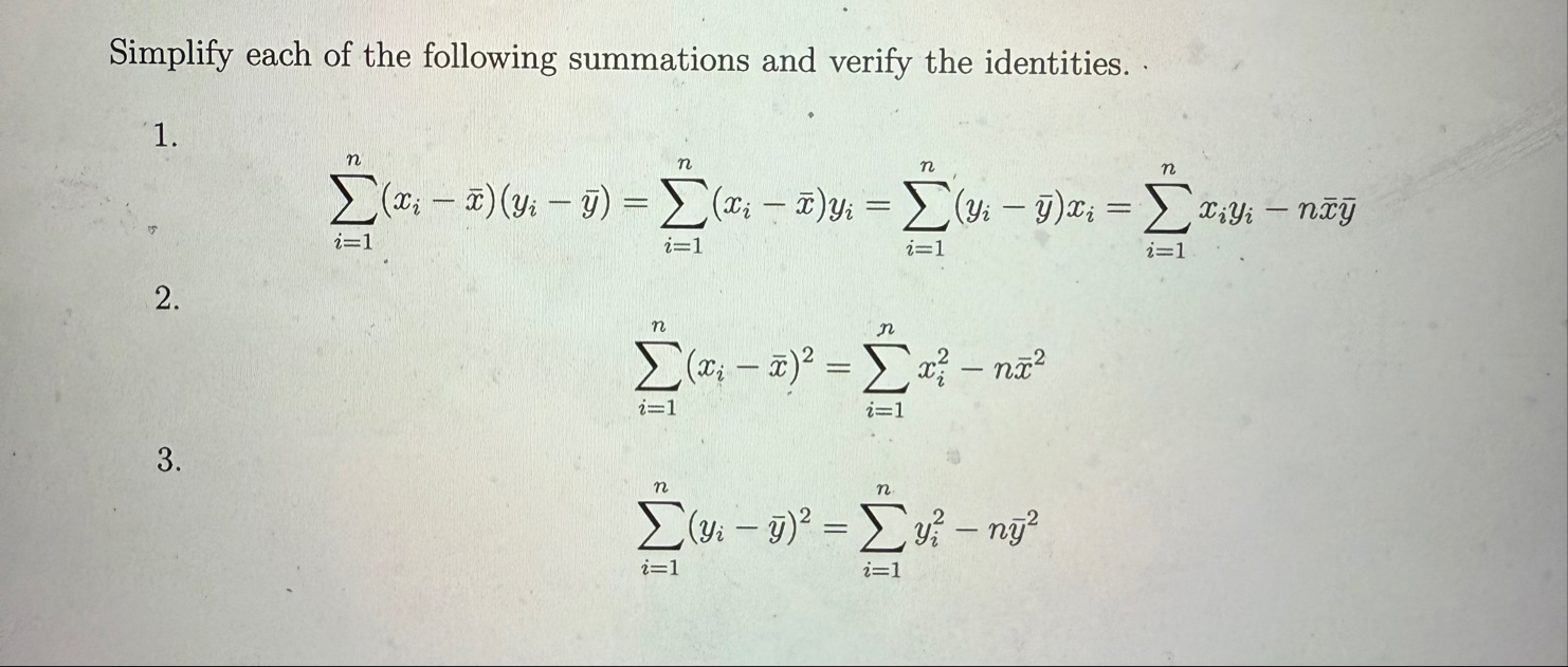 Solved Simplify each of the following summations and verify | Chegg.com