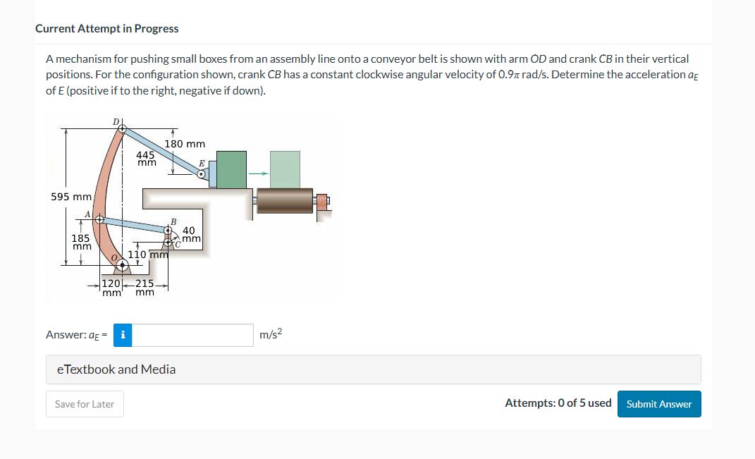 Solved Current Attempt in Progress A mechanism for pushing | Chegg.com