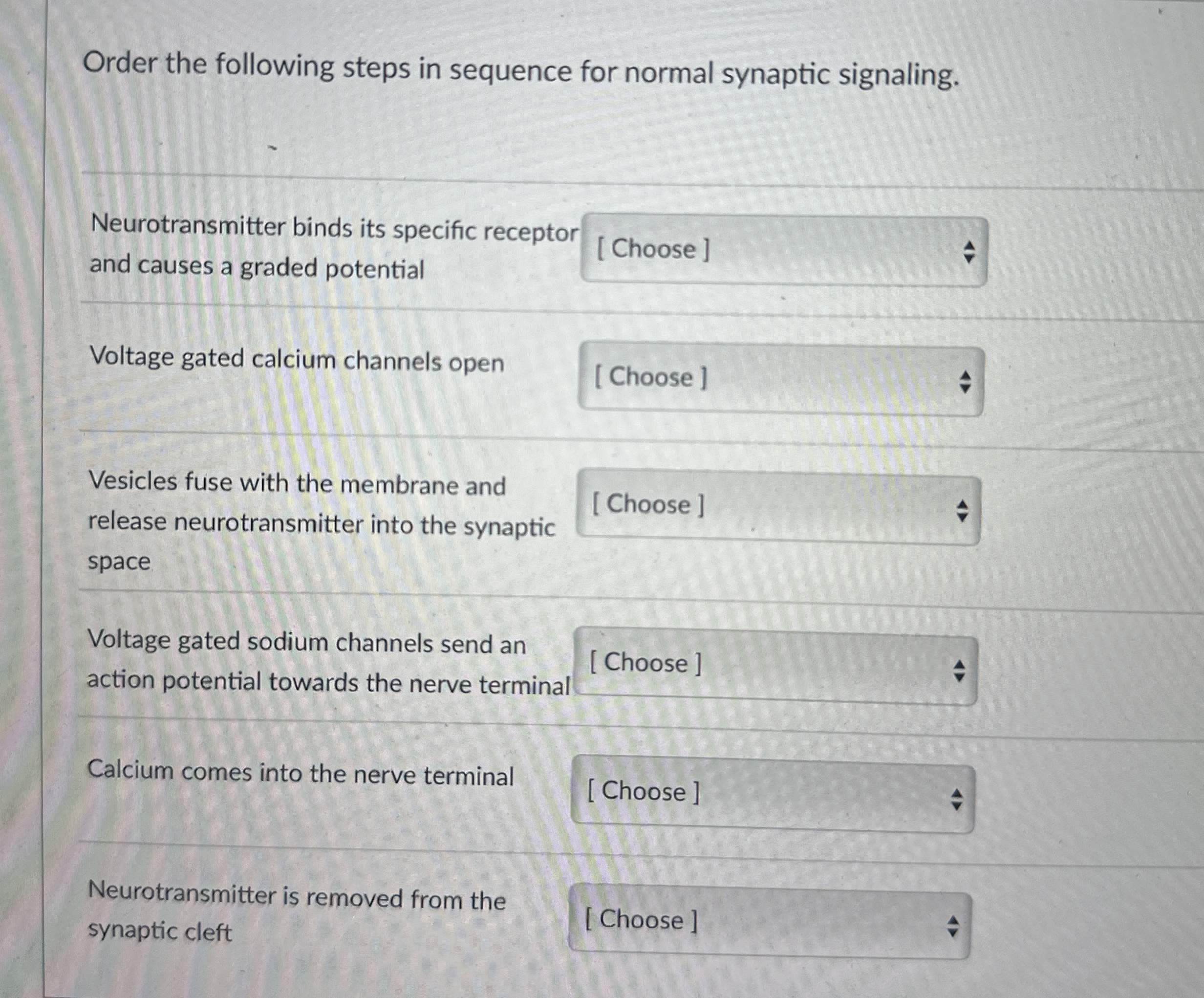 Solved Order the following steps in sequence for normal | Chegg.com