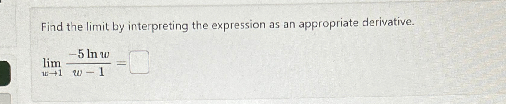 Solved Find the limit by interpreting the expression as an | Chegg.com