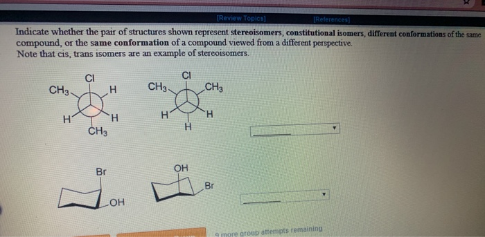 Solved [Review Topics) (References Indicate whether the pair | Chegg.com