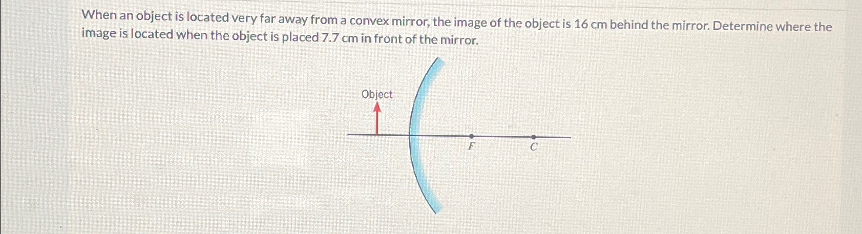 Solved When an object is located very far away from a convex | Chegg.com
