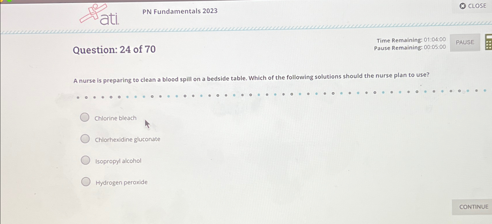 Solved PN Fundamentals 2023CLOSEQuestion: 24 ﻿of 70Time | Chegg.com