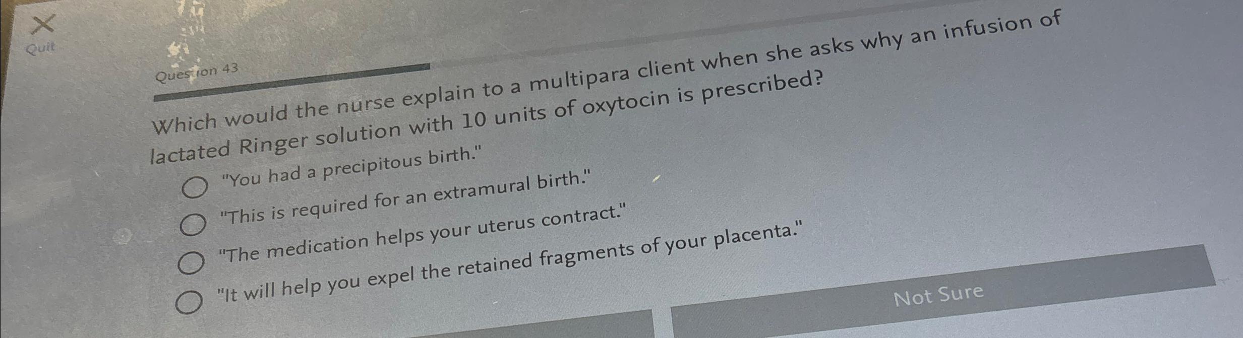 Solved Question 43Which would the nurse explain to a | Chegg.com