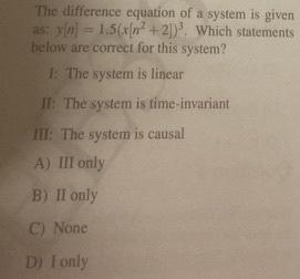 Solved The difference equation of a system is gir as: | Chegg.com