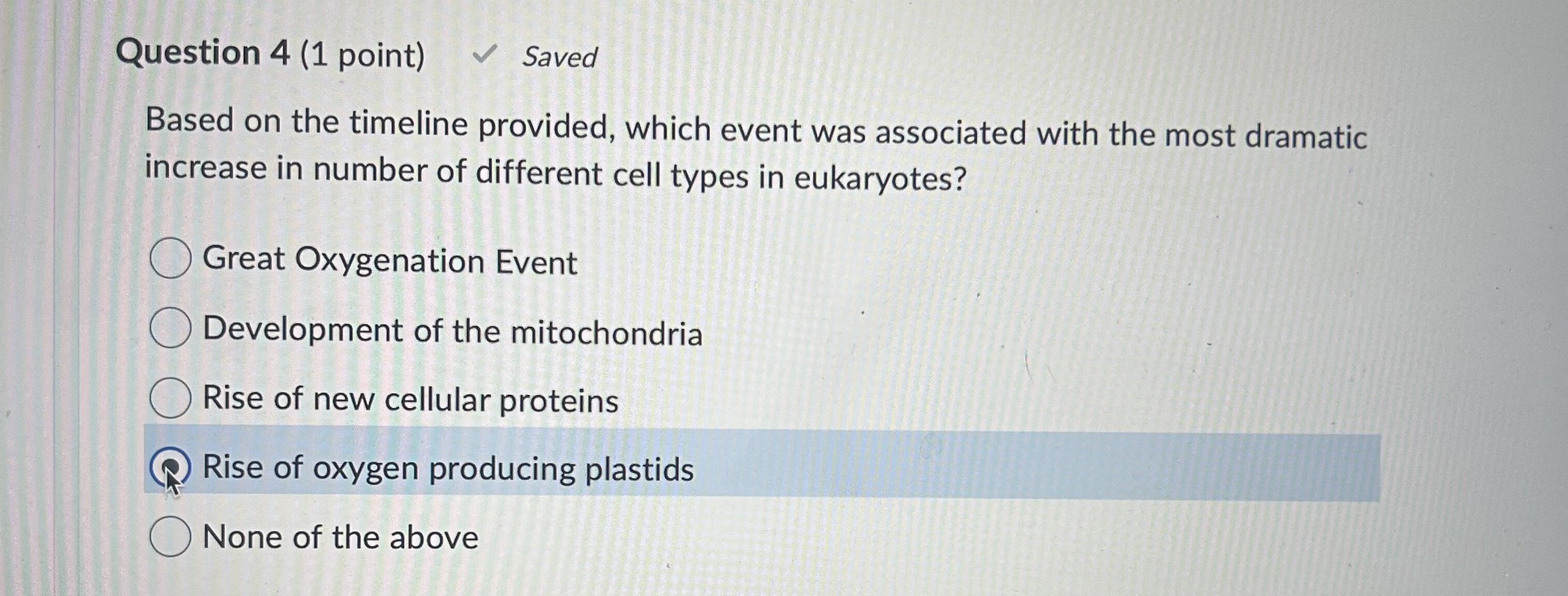 Solved Question 4 (1 ﻿point)Based on the timeline provided, | Chegg.com