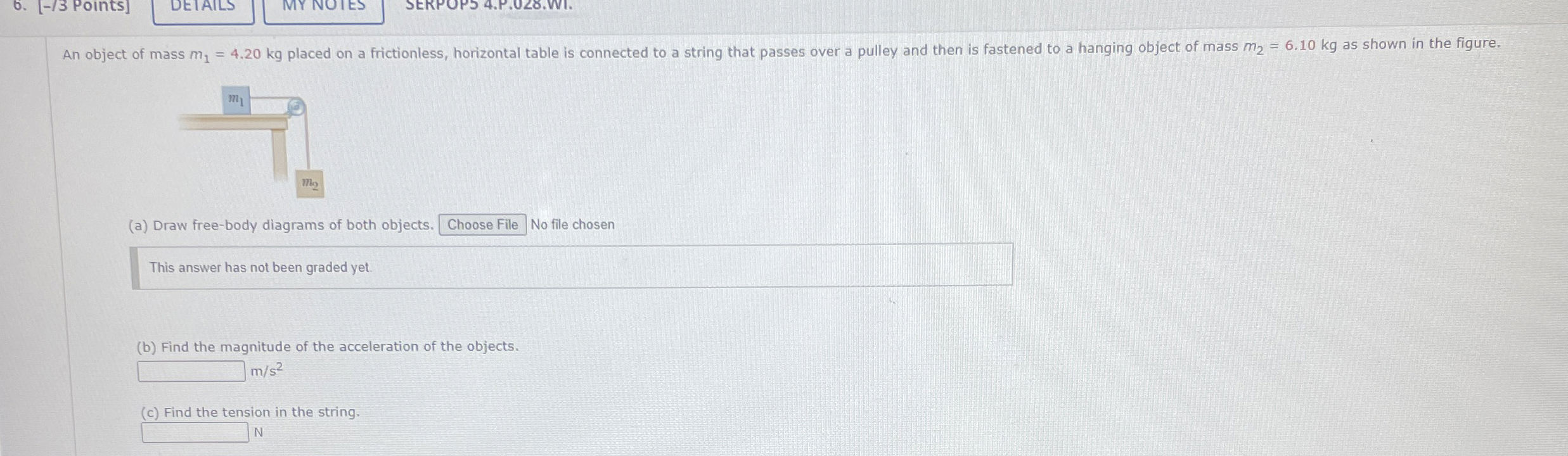 Solved (a) ﻿Draw free-body diagrams of both objects.No file | Chegg.com