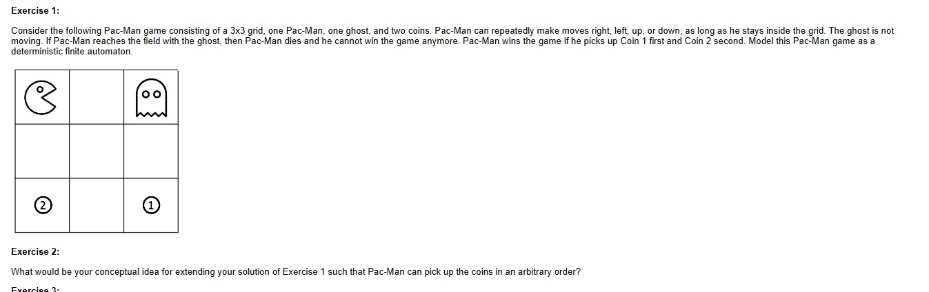 Solved Exercise 1: deterministic finite automaton.Exercise | Chegg.com
