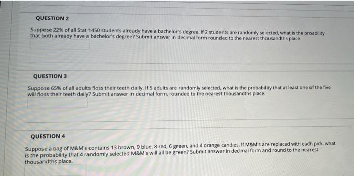 Solved QUESTION 2 Suppose 22% of all Stat 1450 students | Chegg.com