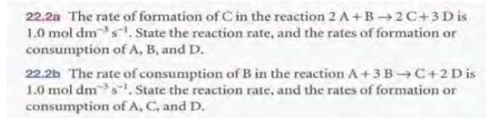 Solved 22.2a The rate of formation of C in the reaction 2 | Chegg.com