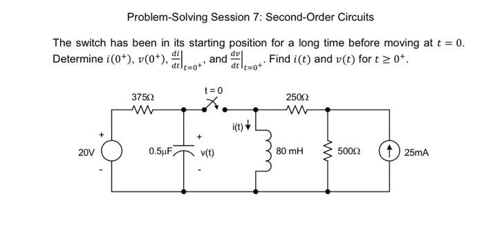 Solved Problem-Solving Session 7: Second-Order Circuits The | Chegg.com