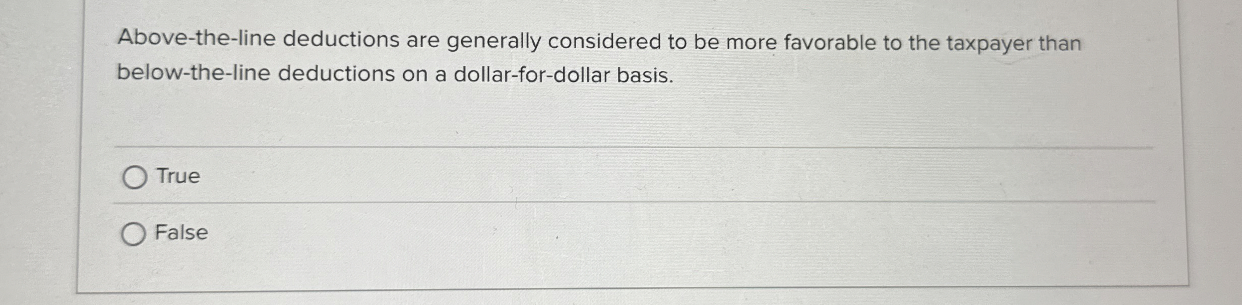 Solved Above-the-line deductions are generally considered to | Chegg.com