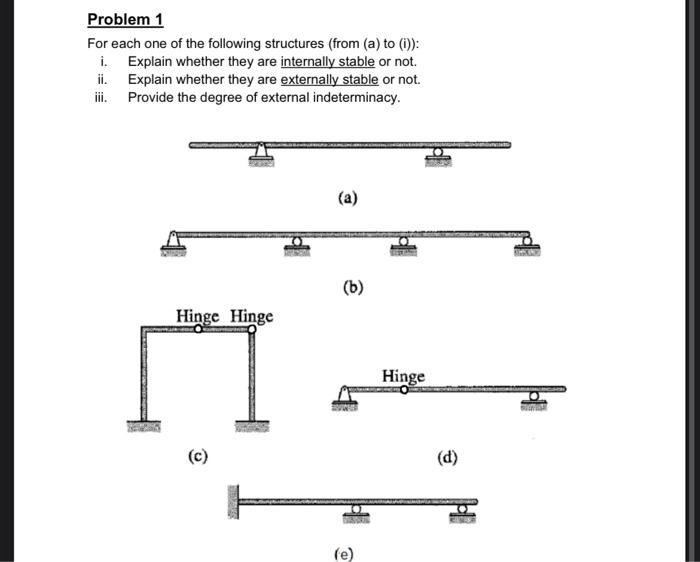 Solved Problem 1 For each one of the following structures | Chegg.com