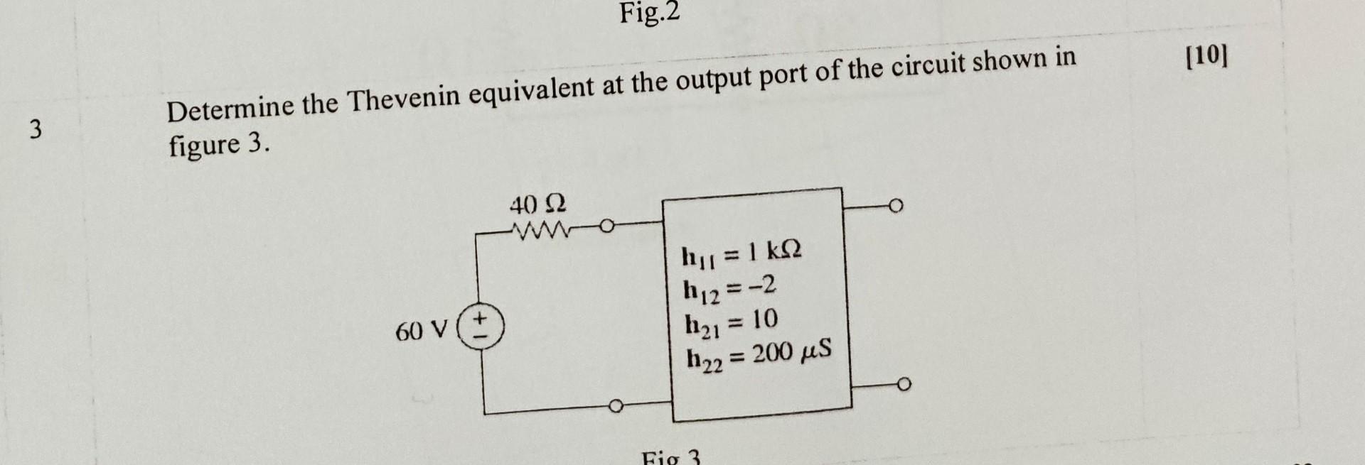 Solved Determine the Thevenin equivalent at the output port | Chegg.com