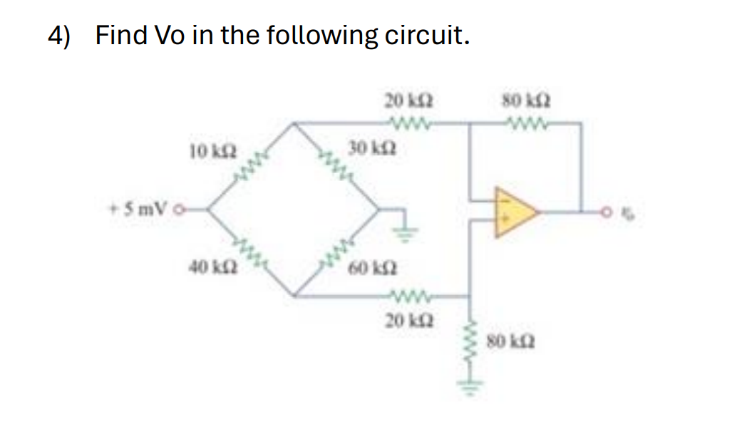 Solved Find Vo in the following circuit. | Chegg.com