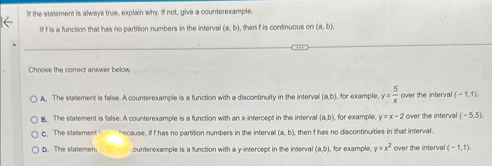 Solved If the statement is always true, explain why. If not, | Chegg.com