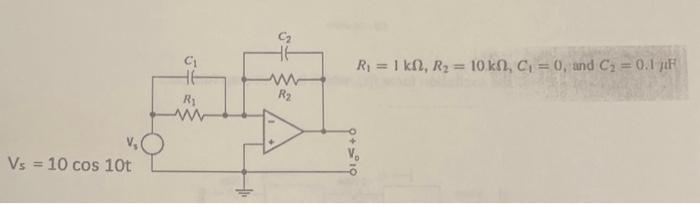 [Solved]: Find the output voltage Vo(t) of the system shown