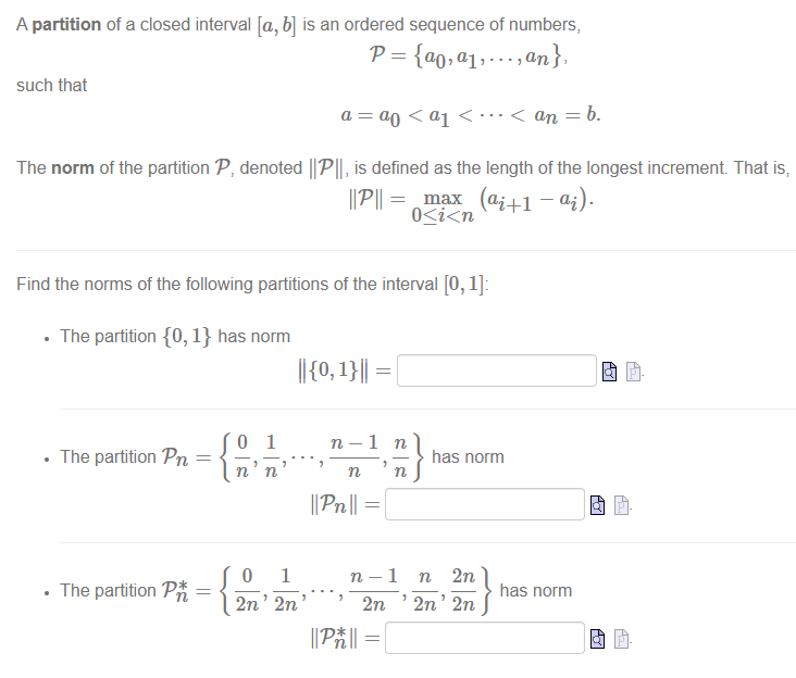 Solved A partition of a closed interval a,b ﻿is an ordered | Chegg.com
