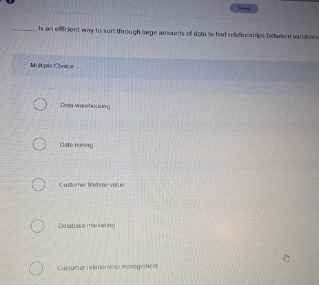 Solved is an efficient way to sort through large amounts of | Chegg.com