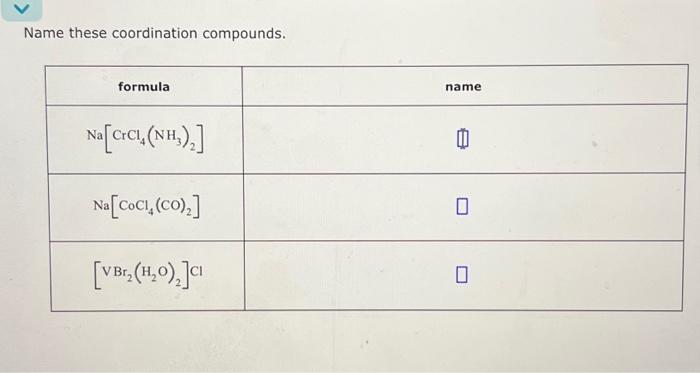 Solved Name these coordination compounds. | Chegg.com