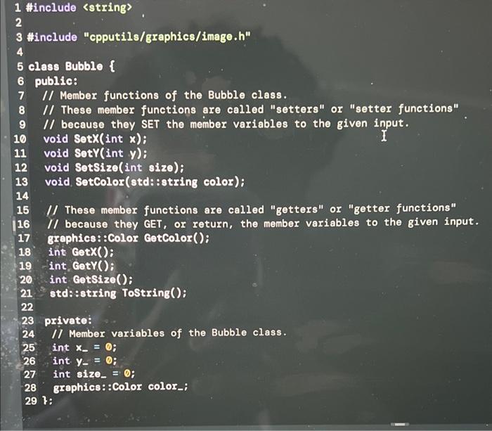 In this problem, you will use the Bubble class to | Chegg.com