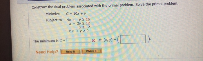 Solved Construct the dual problem associated with the primal | Chegg.com