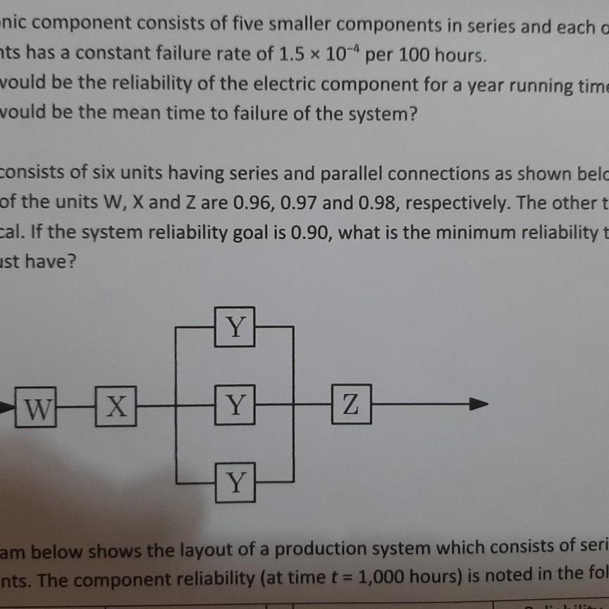 Solved nic component consists of five smaller components in | Chegg.com