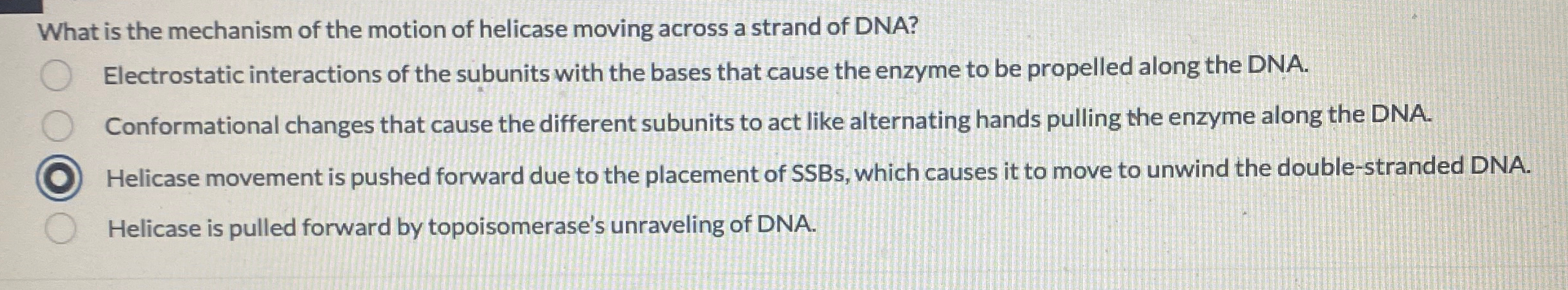 Solved What is the mechanism of the motion of helicase | Chegg.com