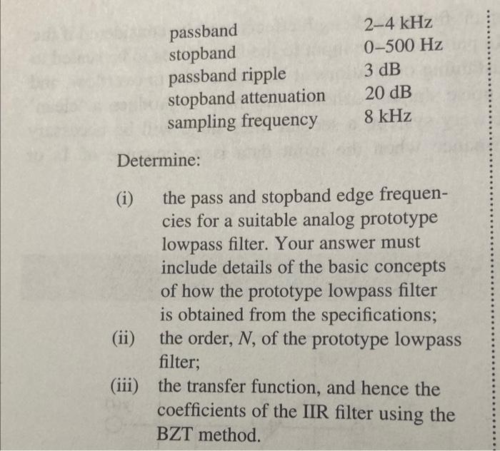 (b) A requirement exists to design an IIR highpass | Chegg.com (b) A requirement exists to design an IIR highpass | Chegg.com