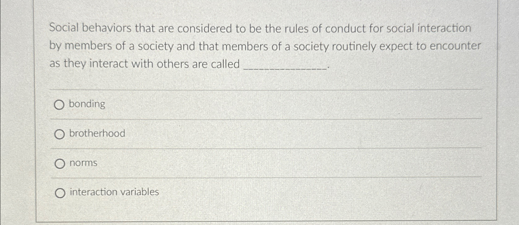 Solved Social behaviors that are considered to be the rules | Chegg.com