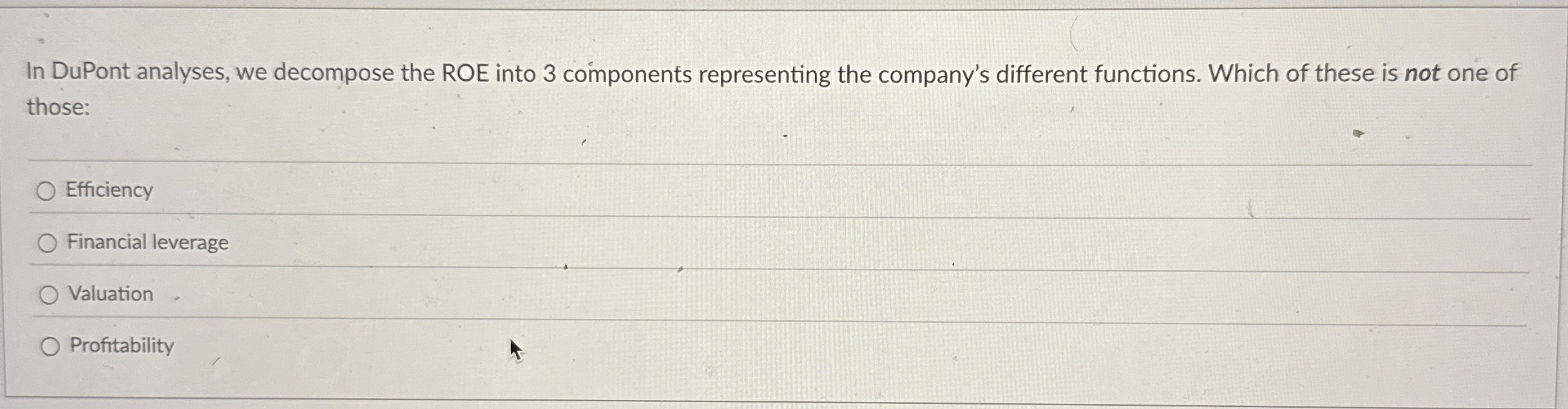 In DuPont analyses, we decompose the ROE into 3 | Chegg.com
