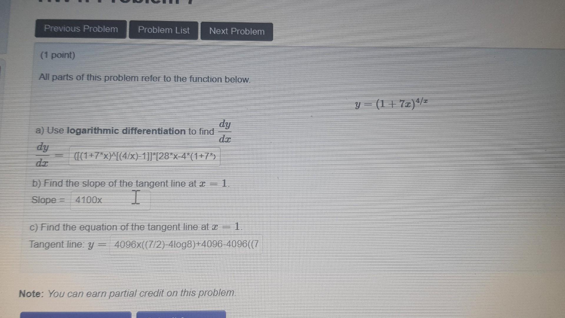 Solved All parts of this problem refer to the function | Chegg.com