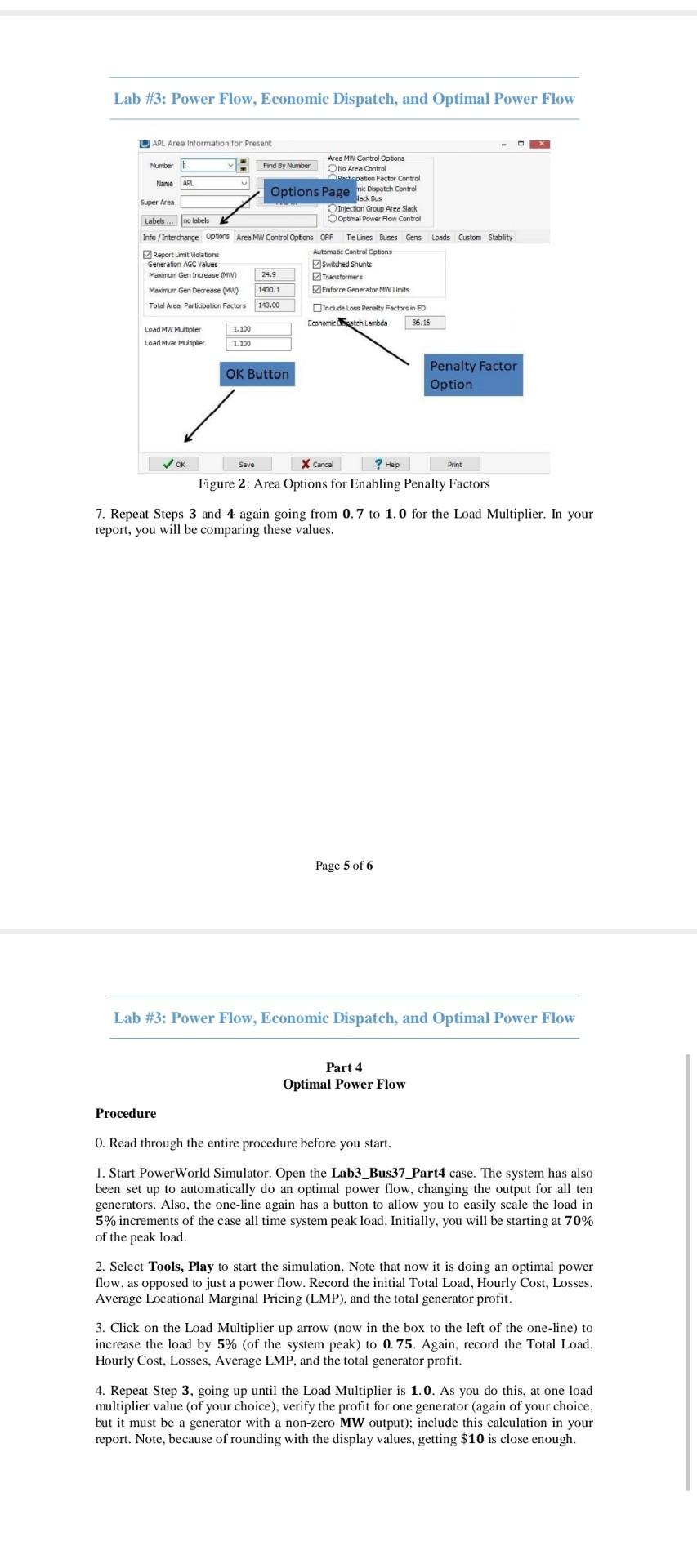 Lab \#3: Power Flow, Economic Dispatch, and Optimal | Chegg.com
