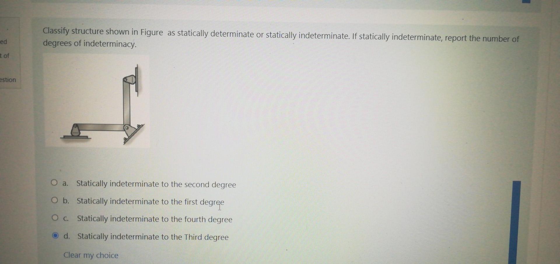 Solved Classify structure shown in Figure as statically | Chegg.com